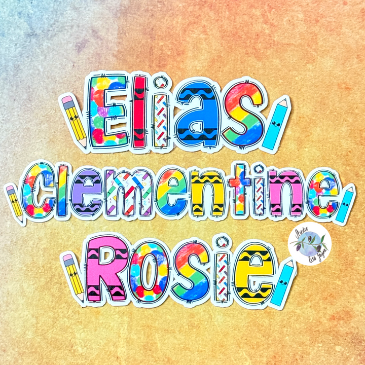 Personalised Name Stickers - Graffiti and Floral – Studio Lisa Jayne